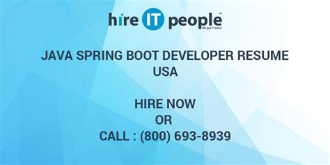java spring boot developer resume hire it people we get it done