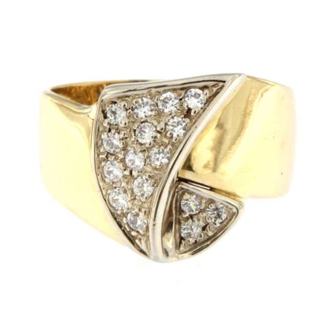 Anello In Oro G B 750 1000 Fascia Con Fant Centrale Usato Outlet Dei
