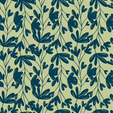 Premium Vector Seamless Botanical Pattern With Leaves
