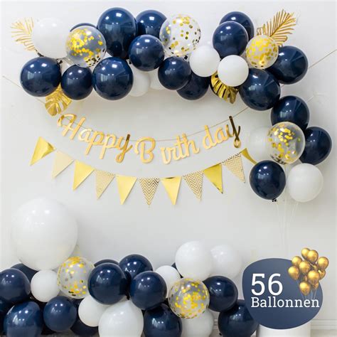 Sellaio Ballonnenboog Met Slingers Blauw Met Goud Ballonnen