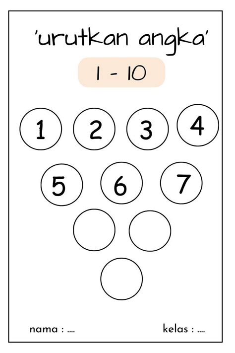 Mengurutkan Angka 1 10 School Worksheets Math Worksheets