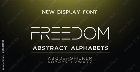 FREEDOM Futurism Style Alphabet Thin Segment Line Font Minimalist