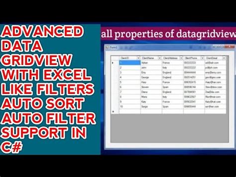 Advanced DataGridview With Excel Like Auto Filter In C C Advanced