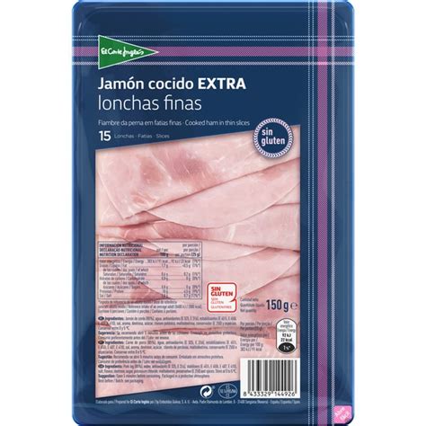 Comprar Jamón cocido extra en lonchas finas sin gluten sin lactosa