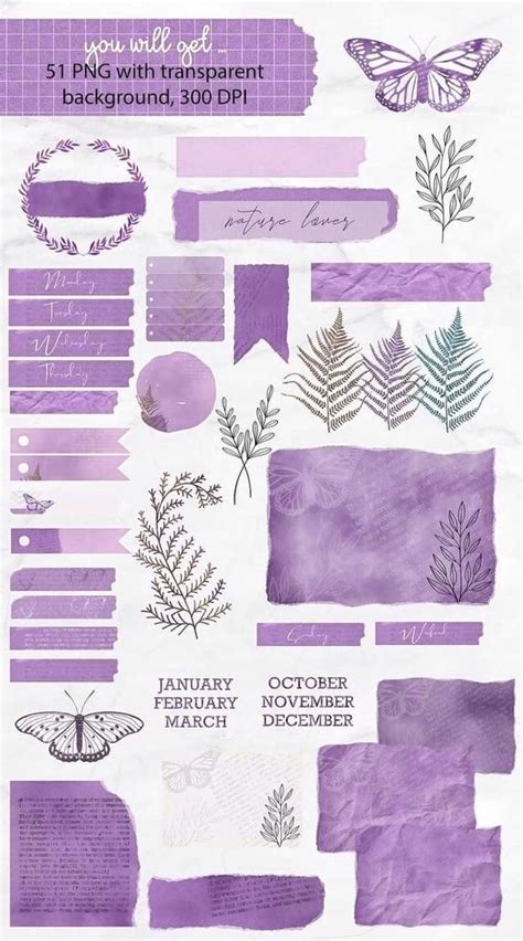 Pegatinas Moradas Sticker Purple Scrapbook Stickers Printable