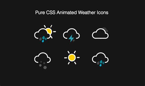pure animated css weather icons mediageni