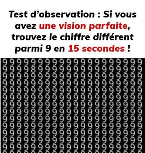 Test Dobservation Si Vous Avez Une Vision Parfaite Trouvez Le