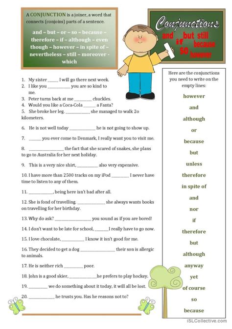 Conjunctions General Gramma English Esl Worksheets Pdf Doc