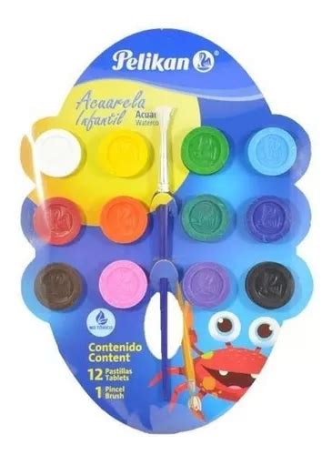 Paquete Pz Acuarela Infantil Pastillas Pelikan Meses Sin Inter S