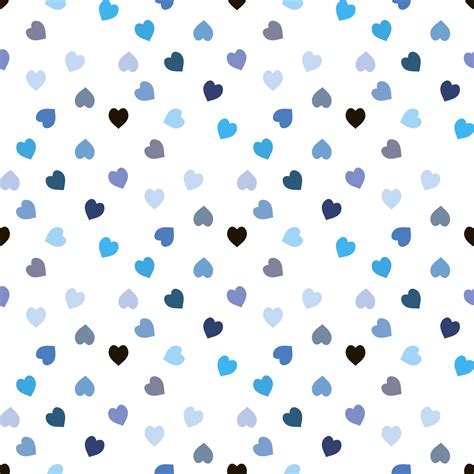 Seamless Pattern With Cute Black And Light And Dark Blue Hearts On