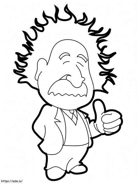 Cute Albert Einstein Coloring Page