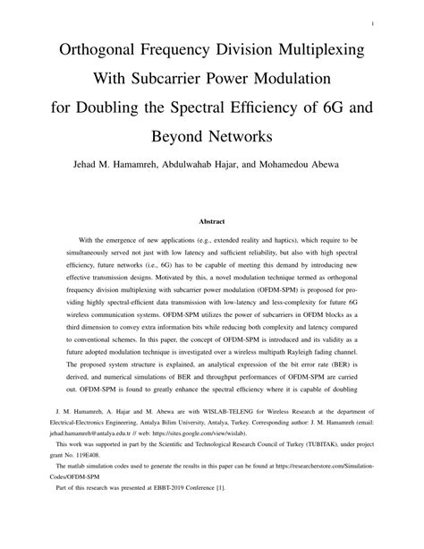 pdf orthogonal frequency division multiplexing with subcarrier power modulation for doubling