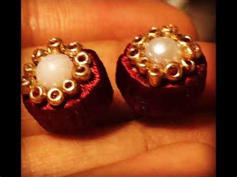 How To Make And Wrap Silk Thread Stud Earrings Tutorial Youtube