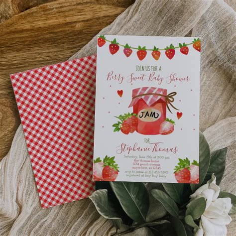 Berry Sweet Strawberry Baby Shower Invitation Zazzle