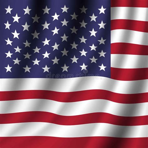 Waving Flag Of The United States Of America Patriotic Illustration