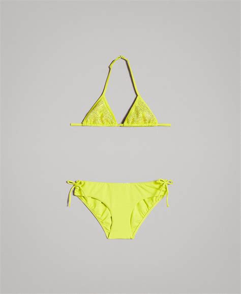 Bikini Triangolo Con Strass Bambina Rosa TWINSET Milano