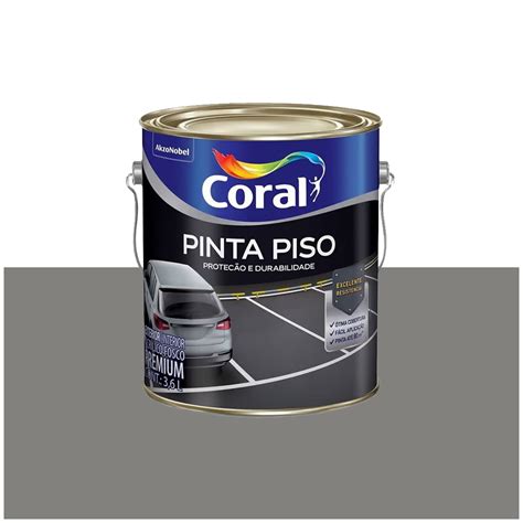 Tinta Acrílica Pinta Piso 3 6 Litros Cinza Médio Fosco Coral Os