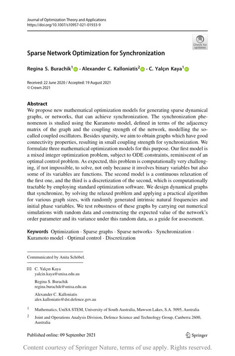[pdf] sparse network optimization for synchronization