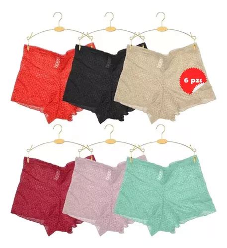 Boxer Cachetero Pack Piezas Encaje Sexy Mujer
