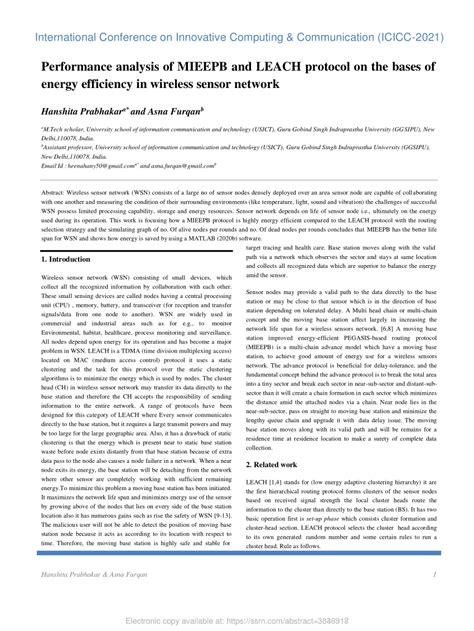 pdf performance analysis of mieepb and leach protocol on the bases of energy efficiency in