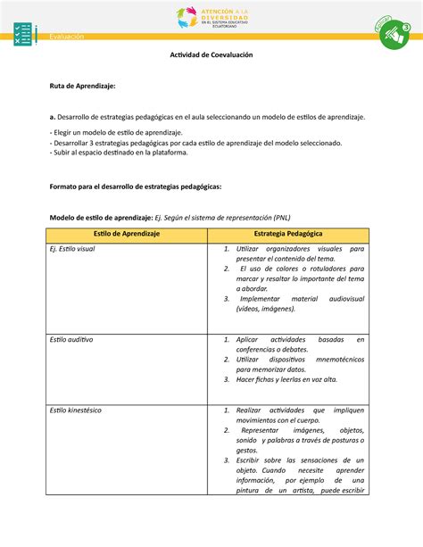 Anexo 9 Formato Y Ruta De Aprendizaje Para La Actividad De