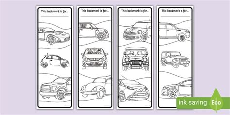 Car Bookmarks To Colour Teacher Made Twinkl