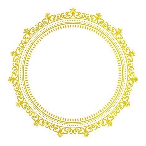 Gold Circle Border Floral Circle Borders Circle Frames PNG