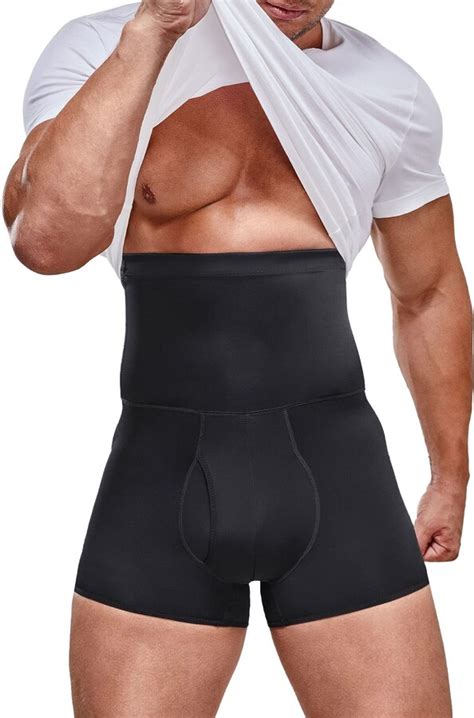 SOLCYSX Men Tummy Control Shorts High Waist Slimming Underwear Body