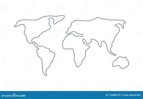 World Map Drawing Outline