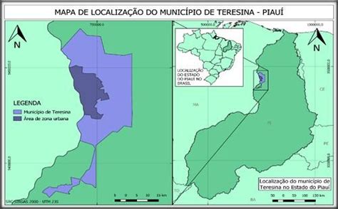 Mapa de localização do município de Teresina PI Fonte Simões e