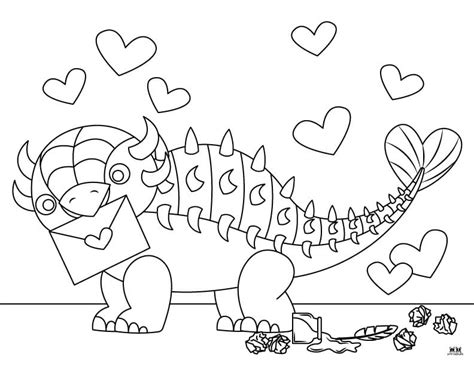 Dinosaur Valentine Coloring Pages Pages Printabulk