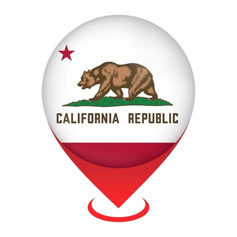 Premium Vector Map Pointer With Flag California State Alabama Flag