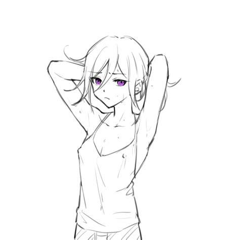The Big Imageboard Tbib 1girl Armpits Arms Up Bangs Bare Arms Camisole Closed Mouth