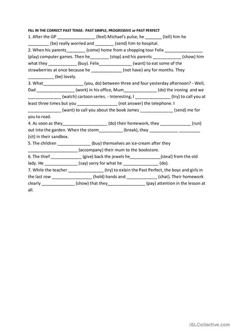 Past Tenses Gap Fill General Gramm English Esl Worksheets Pdf And Doc