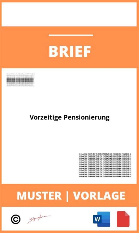 Musterbrief Pensionierung