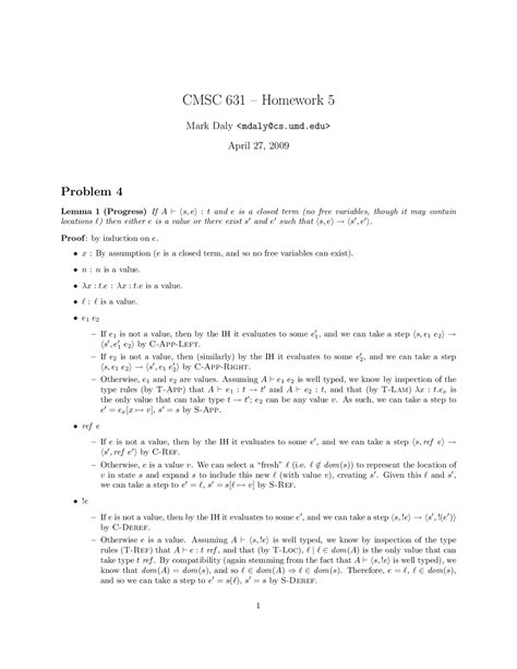 problems on understanding programming analysis assignment 5 cmsc 631 docsity