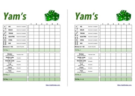 Bloc de Yam s à télécharger et à imprimer gratuitement
