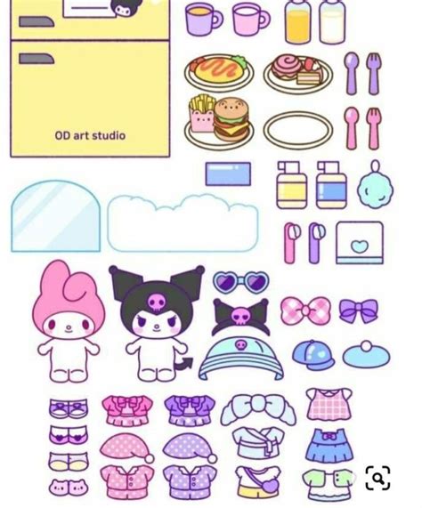 my melody and kuromi Винтажные бумажные куклы Бумажные куклы