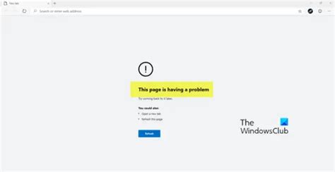 fix this page is having a problem loading error in microsoft edge