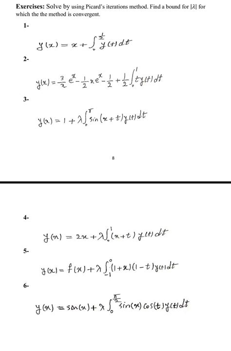 solved exercises solve by using picard s iterations method