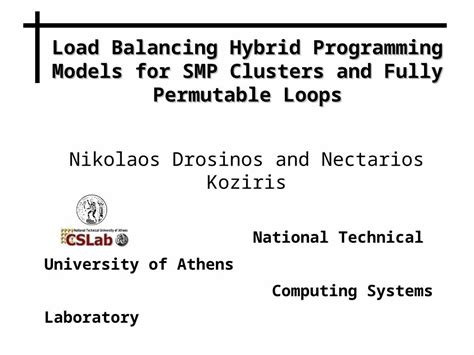 ppt load balancing hybrid programming models for smp clusters and fully permutable loops