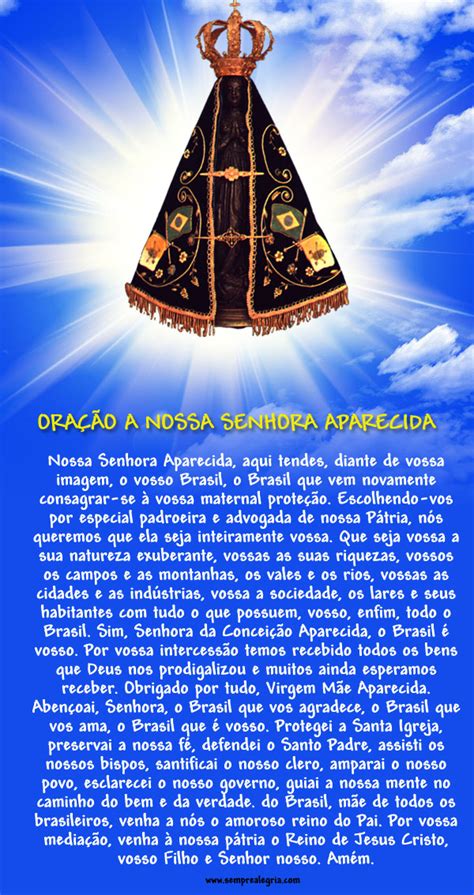 Oração a Nossa Senhora Aparecida Sempre AlegriaSempre Alegria