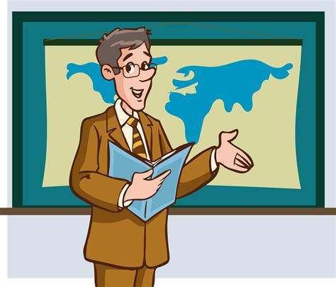 Teacher At School Cartoon Vector 19015826 Vector Art At Vecteezy