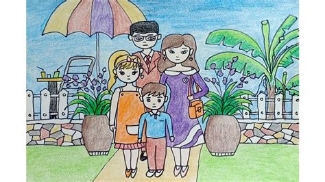 200 mẫu Vẽ tranh chủ đề gia đình yêu thương đầy cảm xúc