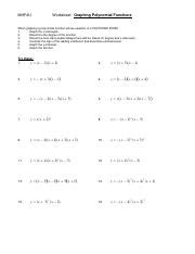 Graphing1 Pdf MHF4U Worksheet Graphing Polynomial Functions When