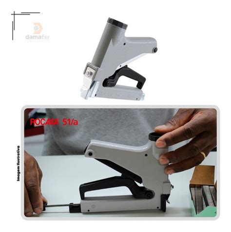 Grampeador De Tapeceiro Profissional Em 51a Rocama Aluminio Frete grátis