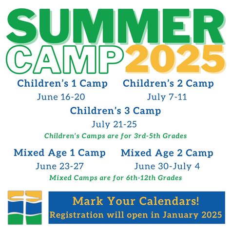 Summer Camp Calendar 2025 Jody Rosina