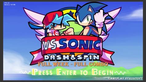 Fnf Vs Sonic Dash Spin Full Week Mod Extras Hard No Miss Full