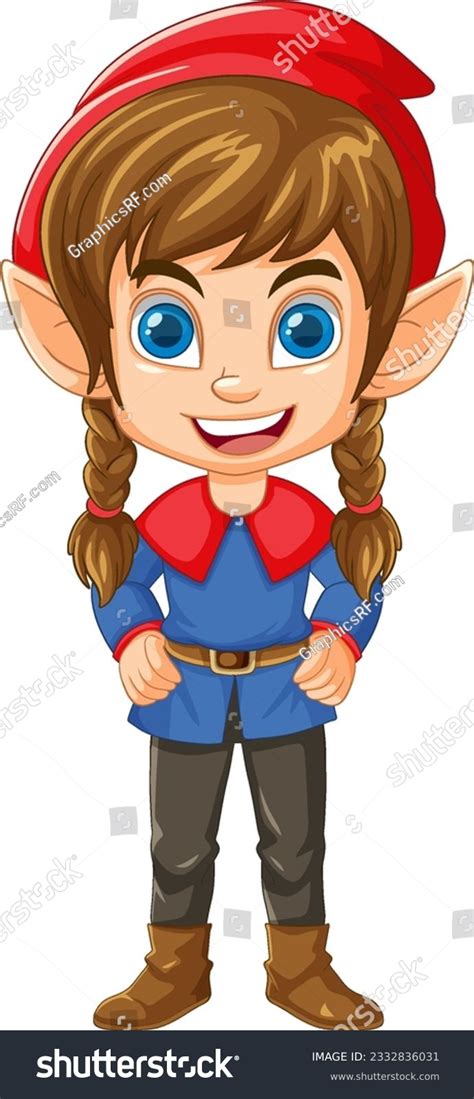 Cute Elf Cartoon Character Isolated Illustration Stock Vector Royalty Free 2332836031