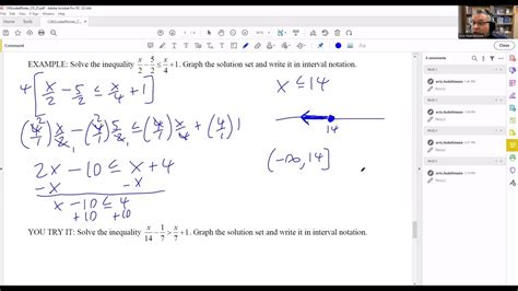 solve linear inequalities with fractions and give the interval notation and graph youtube